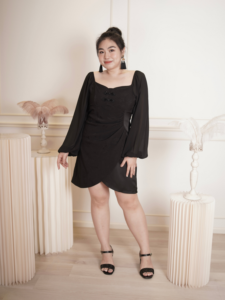 KIMIKO Bishop Ling Sleeve Qipao Dress – Curvery