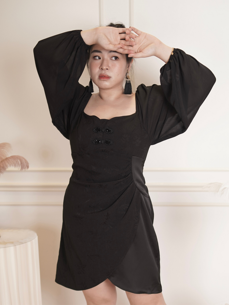 KIMIKO Bishop Ling Sleeve Qipao Dress – Curvery