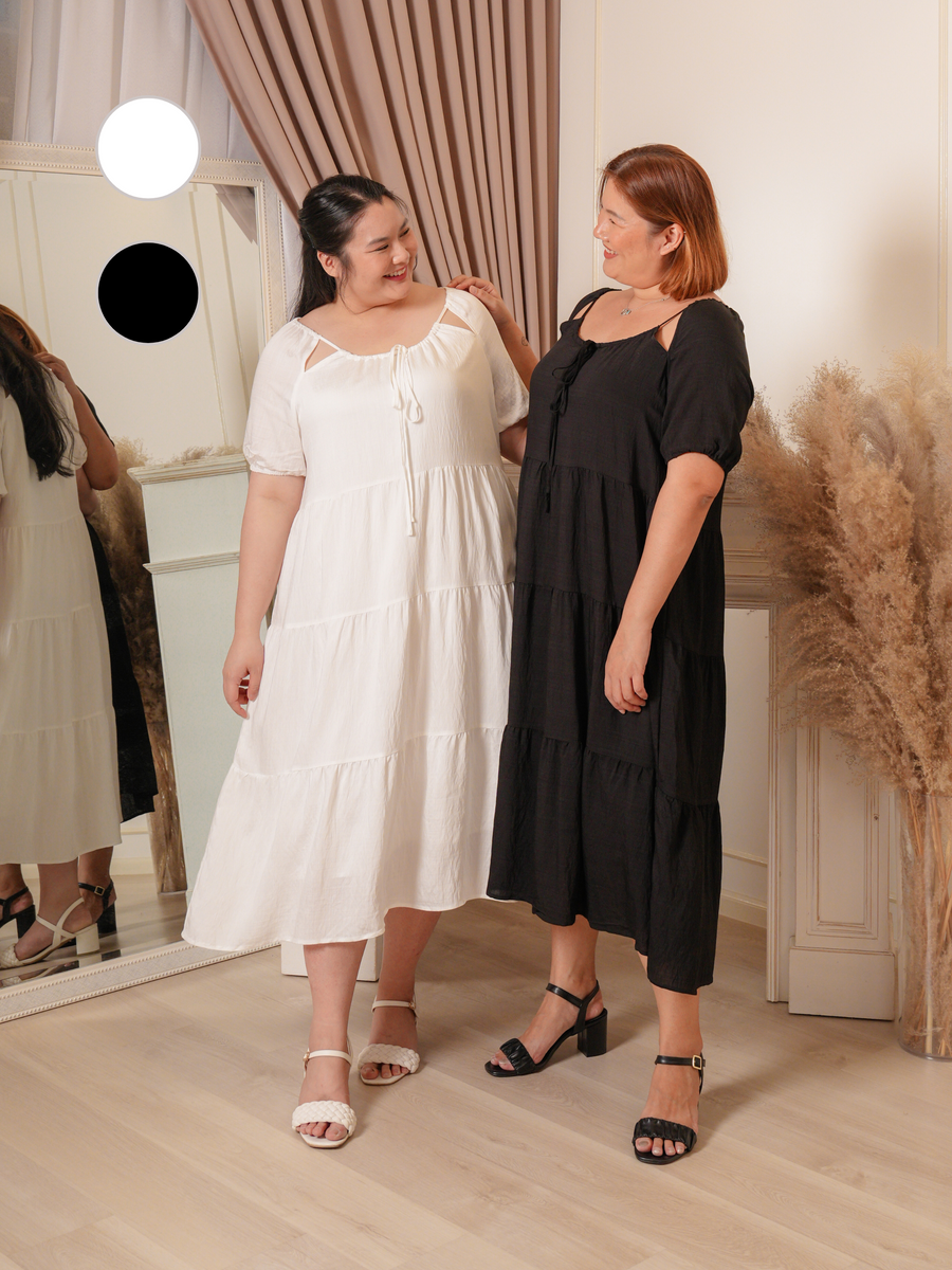 MIZUKI Casual Oversized Layered Flare Maxi Dress – Curvery